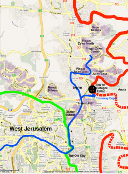 Jerusalem Light Rail Route